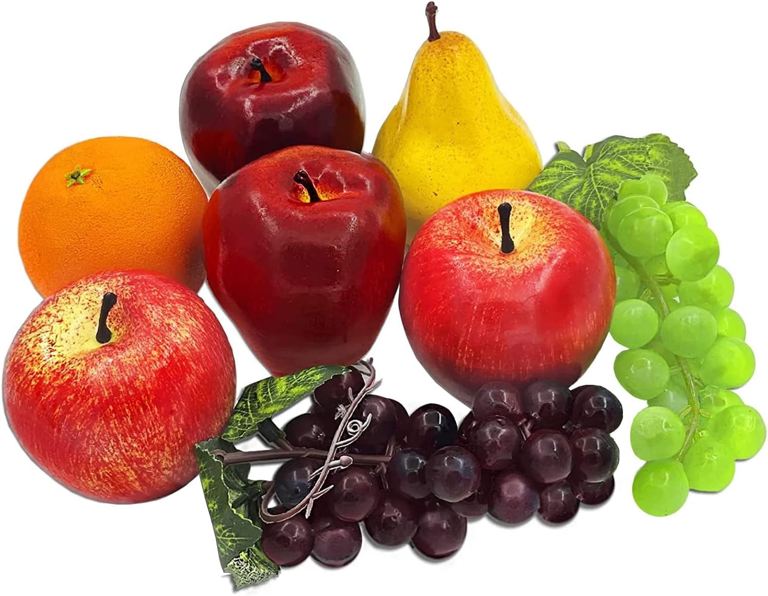 Amazon.com: WJboand 11pcs Artificial Fruit Fake Apple Pear Mango Kiwi Orange Grape Peach Mango ...