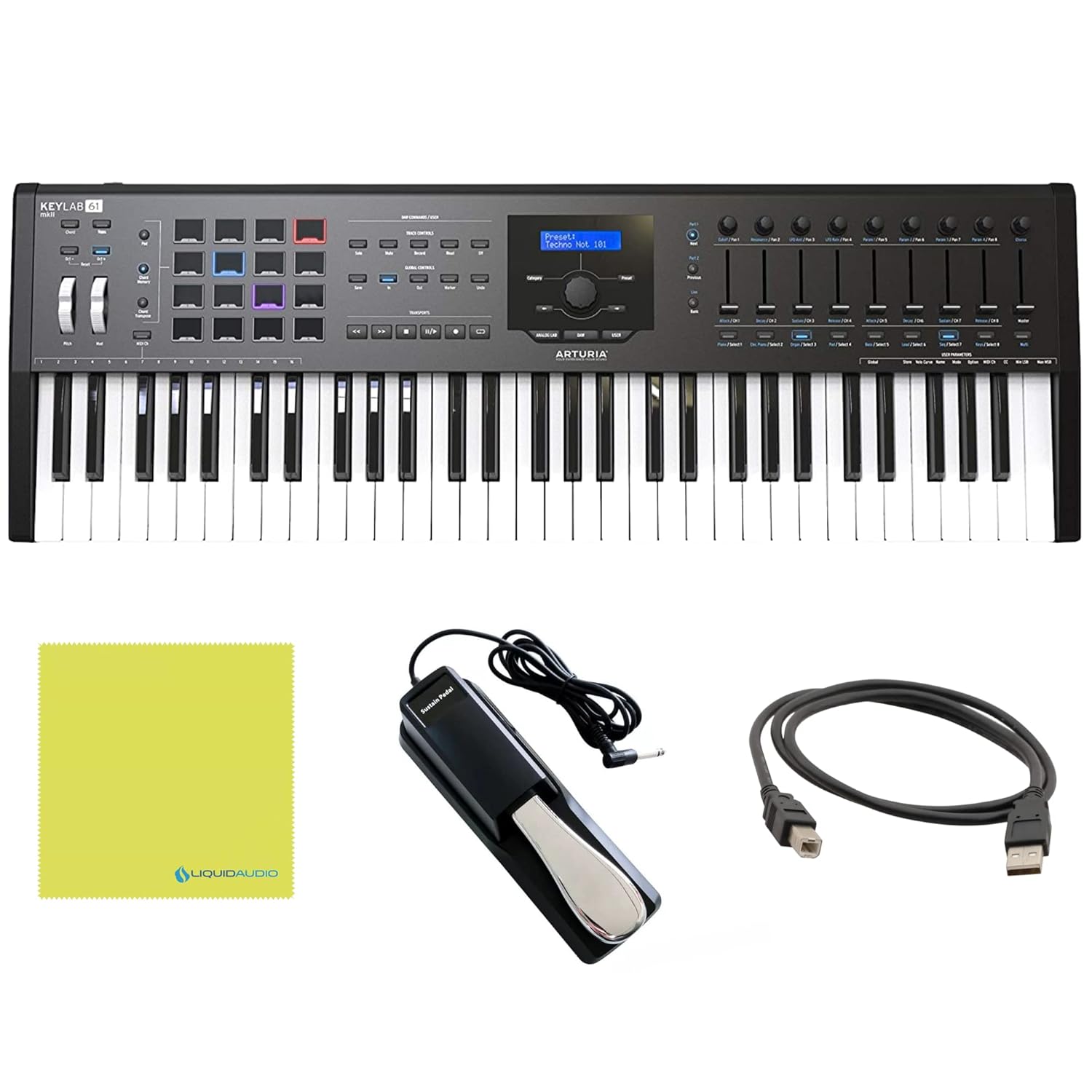 Arturia KeyLab 61 MKII Black 61-key Keyboard Controller Bundle w ...