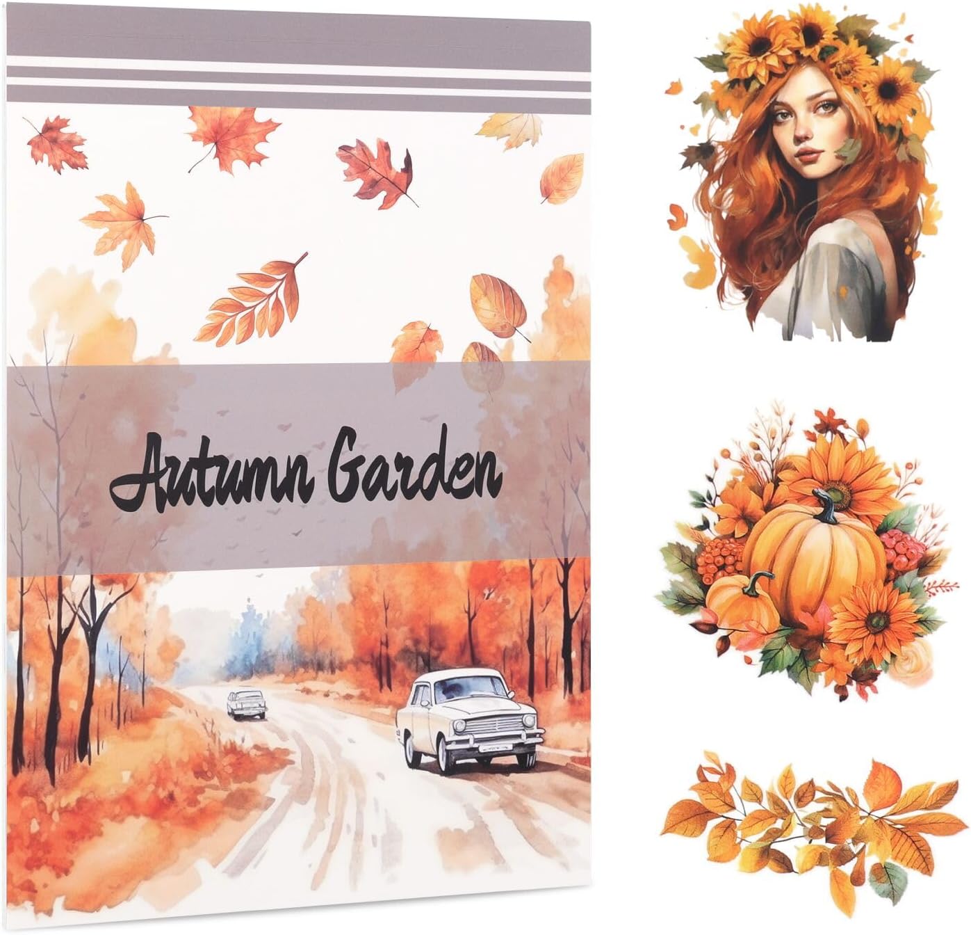 Amazon.com: 32Sheets Vintage Autumn Style Stickers Set, Fall Maple Leaf ...