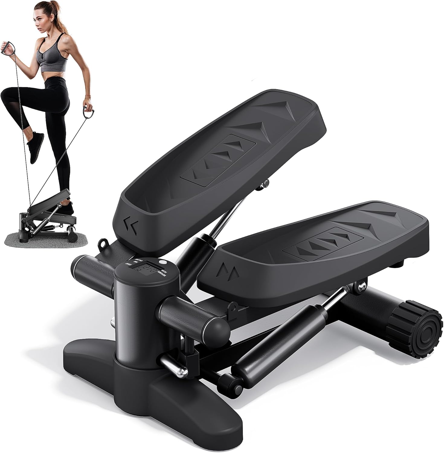 Amazon.com : Black Stair Stepper for Exercises, Portable Mini Steppers ...