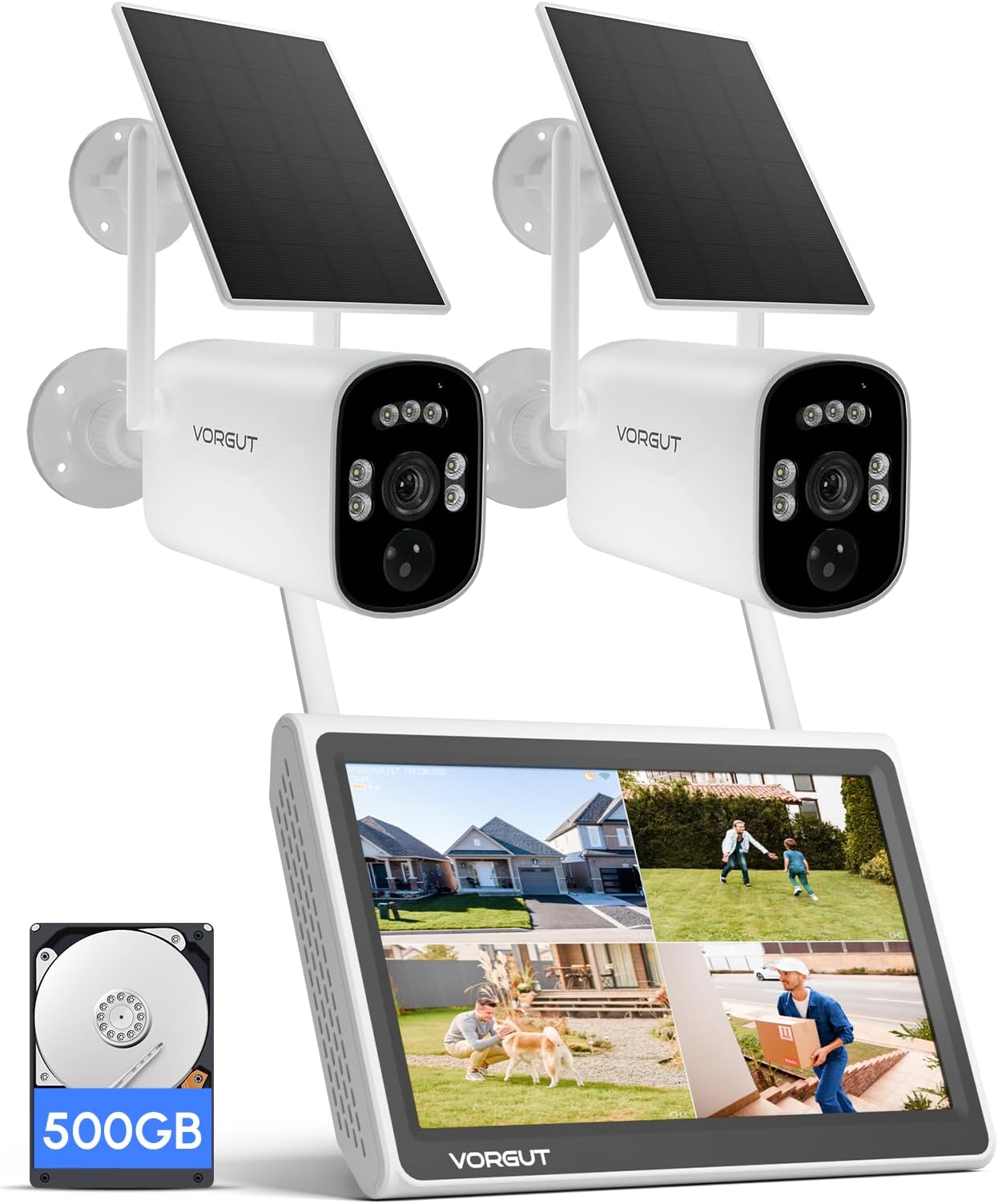 Amazon.com : VORGUT Solar Home Security Camera System with 10CH 10" LCD ...