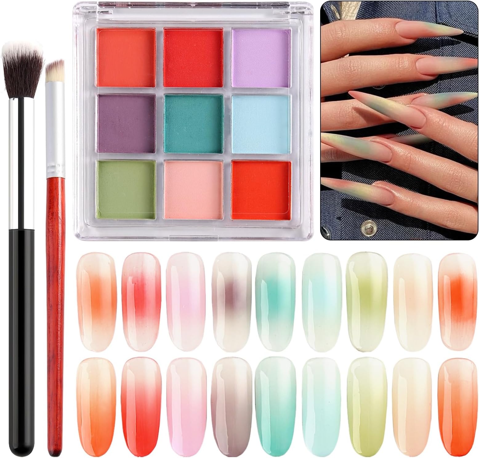 Amazon.com : HomTop 16 Color Nail Pigment Powder Set Create Stunning ...