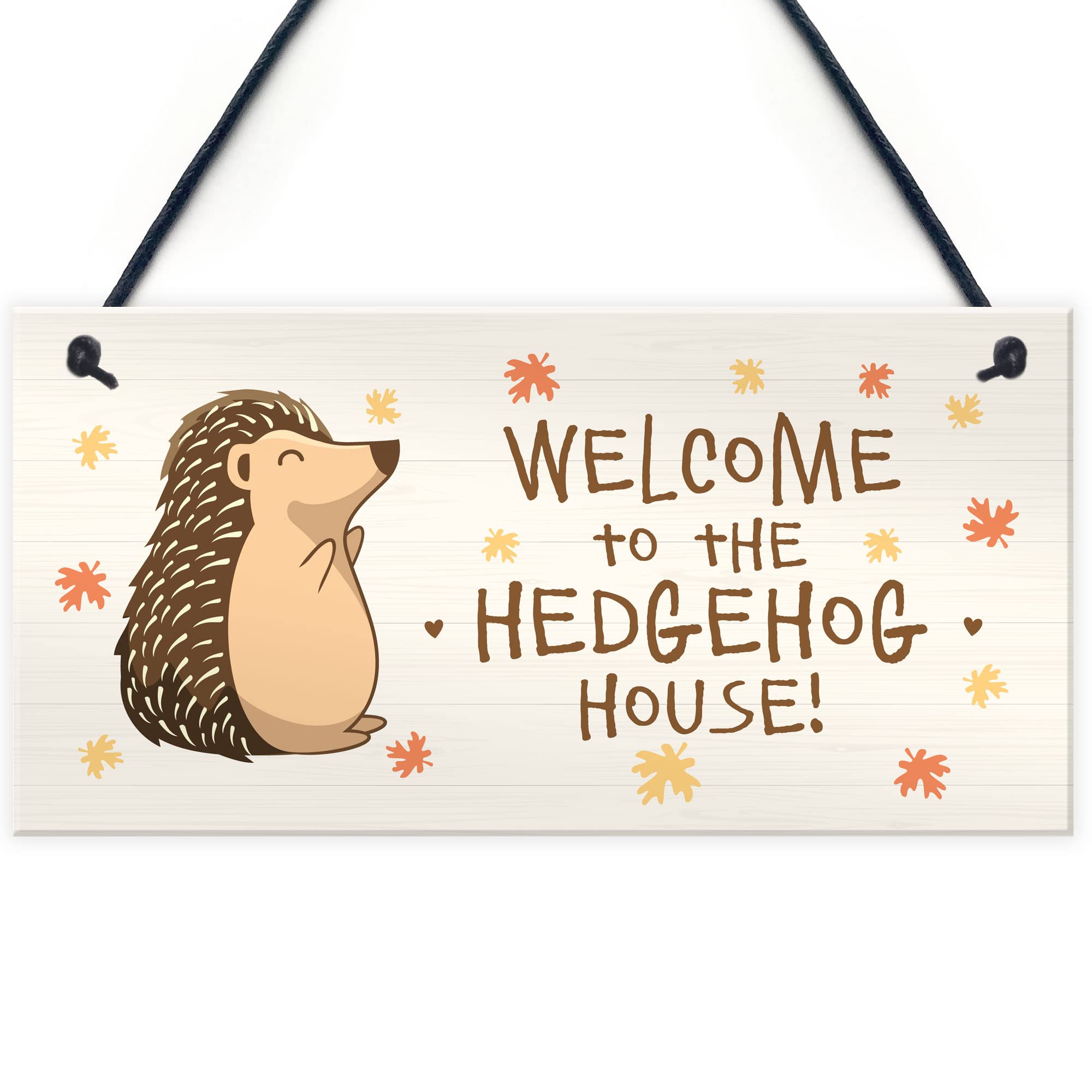 Welcome Hedgehog Sign Hanging Garden Shed Plaque Hedgehog Gift Family ...