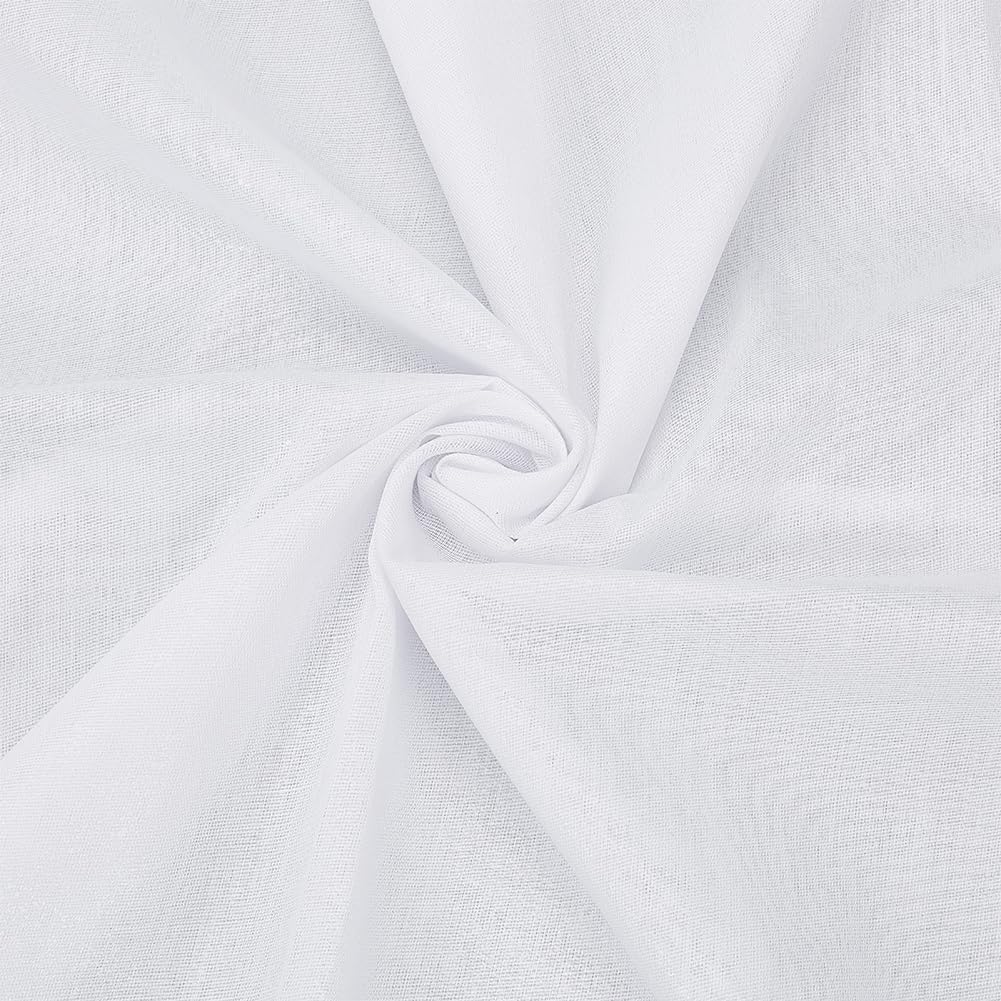 Amazon.com: BENECREAT 45.27x43.3Inch White Cotton Interfacing Fabric ...