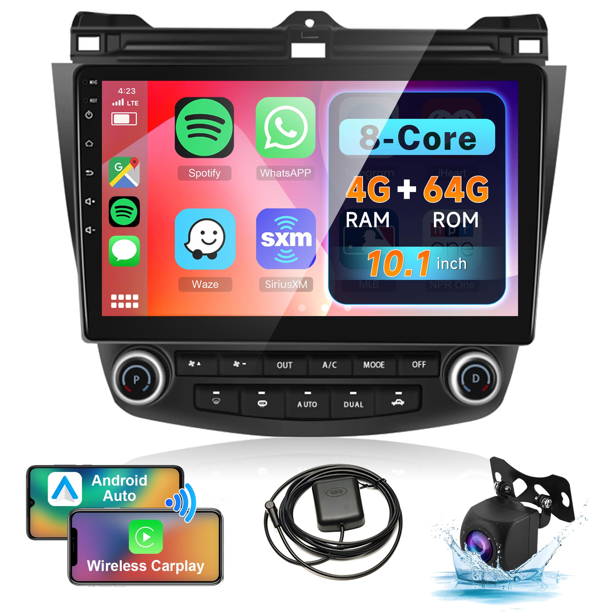 Amazon.com: 8 Core 4G+64G Android 13 Radio for Honda Accord 2003-2007 ...