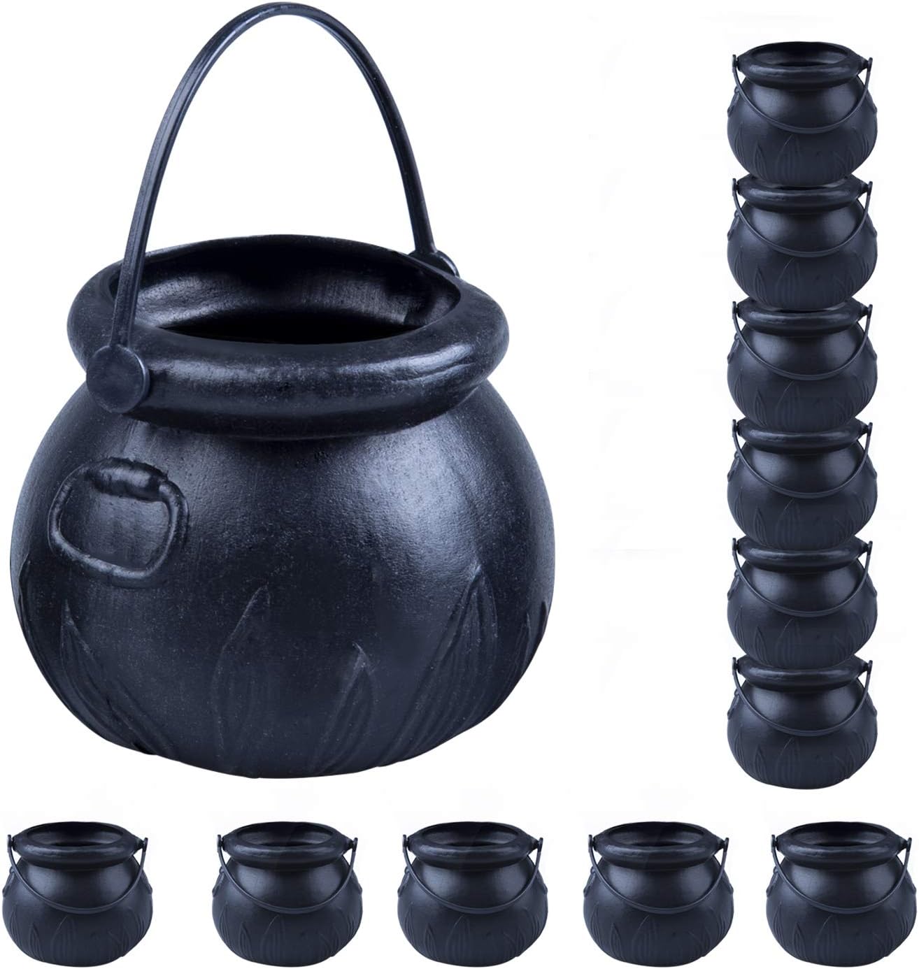 Amazon.com: YUNGCHI Black Mini Cauldron,Plastic Witch Cauldron, Witches ...