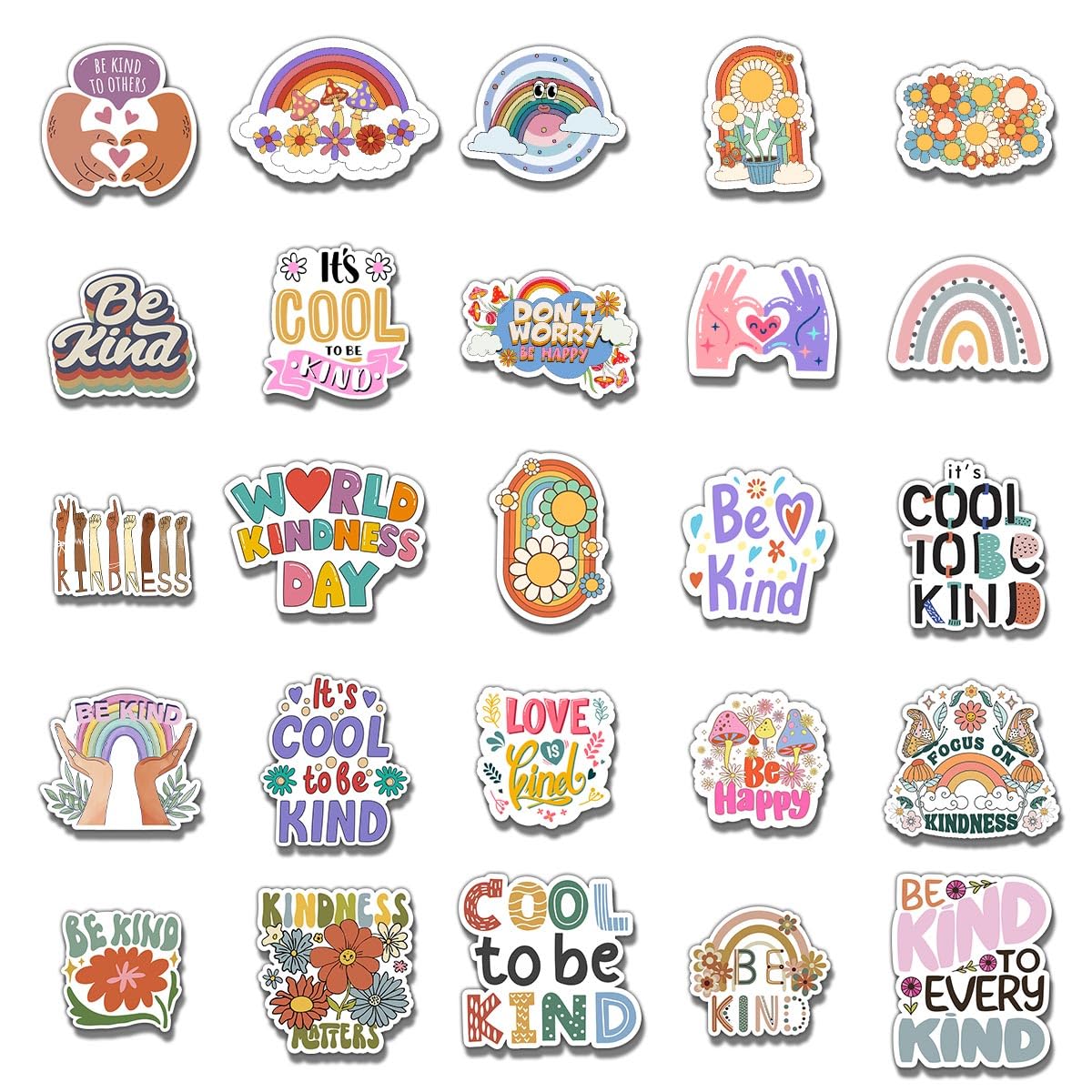 Snapklik.com : 50 Pack Pcs Be Kind Stickers For Water Bottles ...