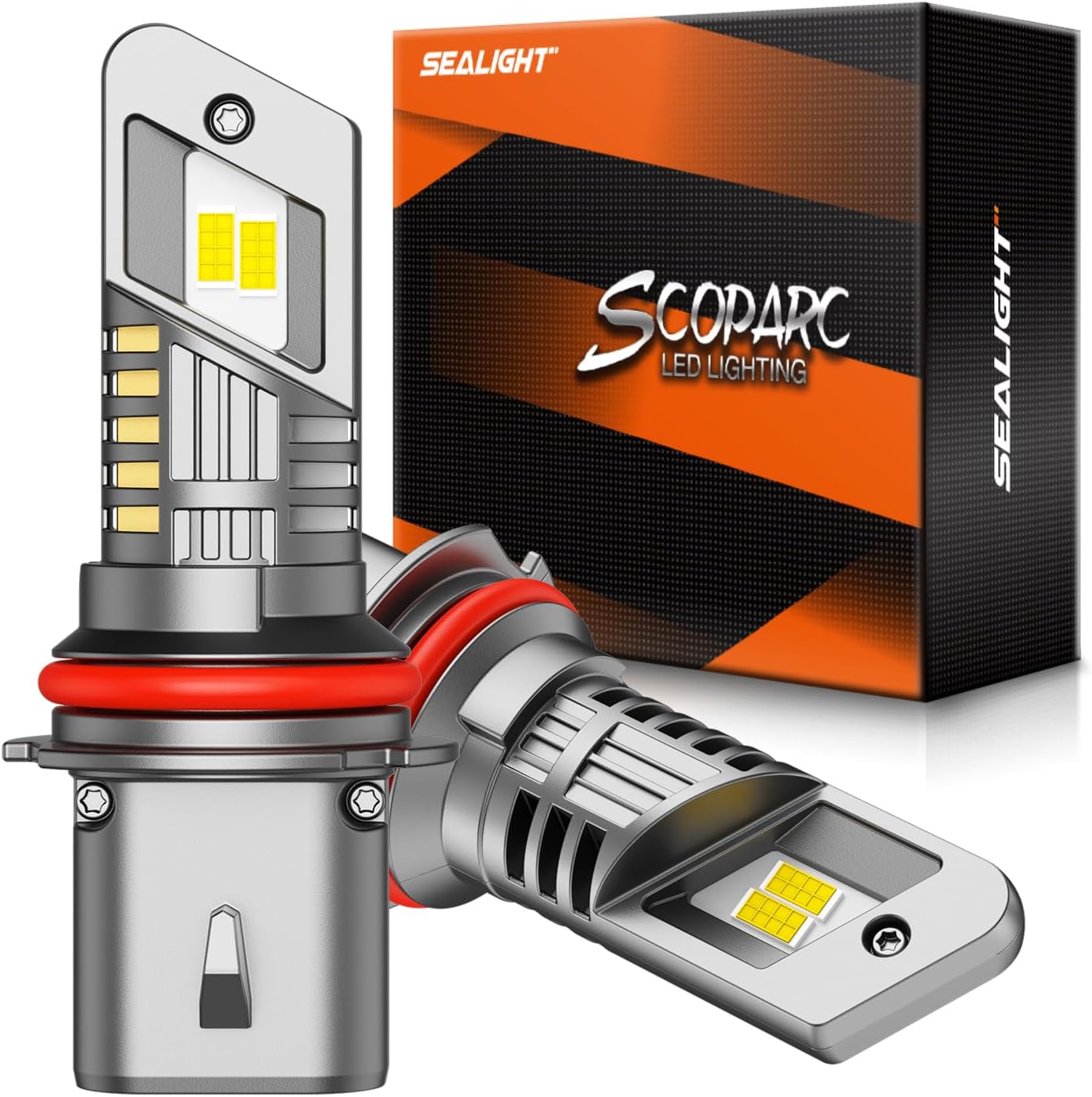 SEALIGHT 9004 LED Headlight Bulbs,28000LM 6500K Cool White Light Bulbs ...
