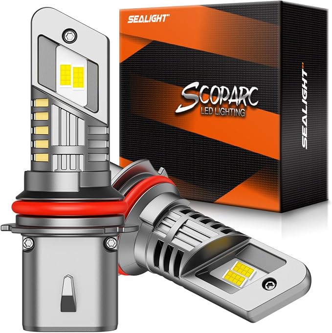 SEALIGHT 9004 LED Headlight Bulbs,28000LM 6500K Cool White Light Bulbs ...