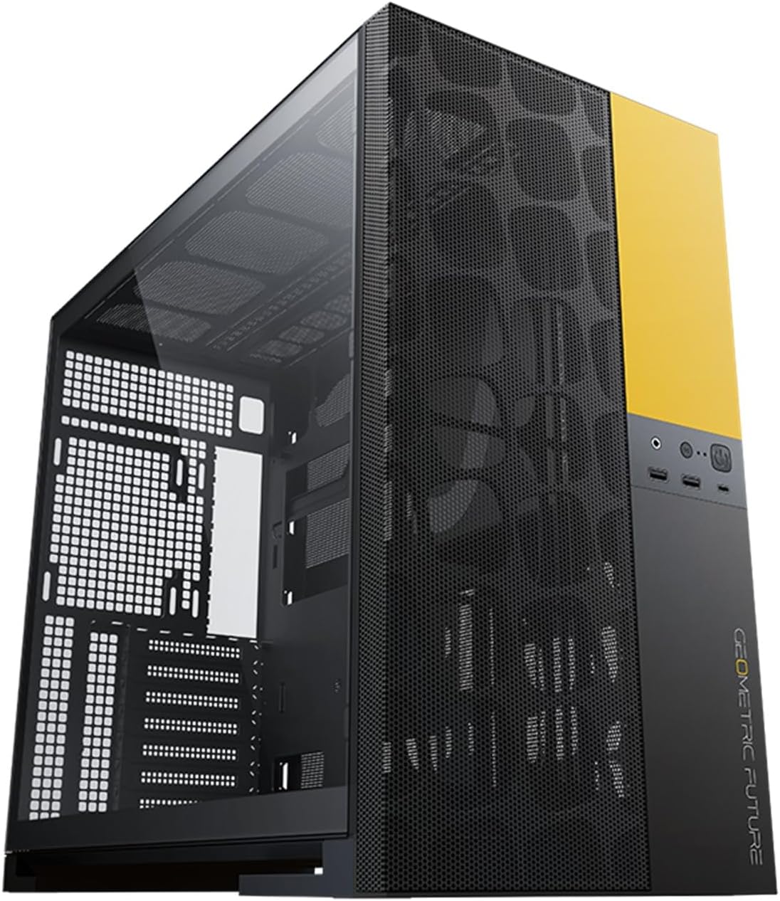 Amazon | GEOMETRIC FUTURE ミドルタワーPCケース Model 4 King Arthur Black E-ATX ...