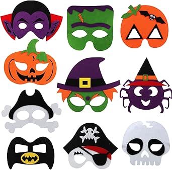 Regalos halloween, Mascaras de fieltro, Máscaras de Halloween: 10 ...