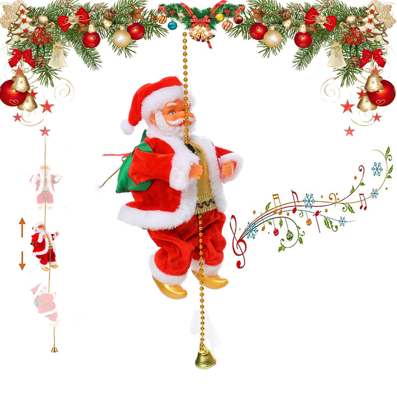 Amazon.com: Santa Claus Musical Climbing Rope, Electric Christmas ...