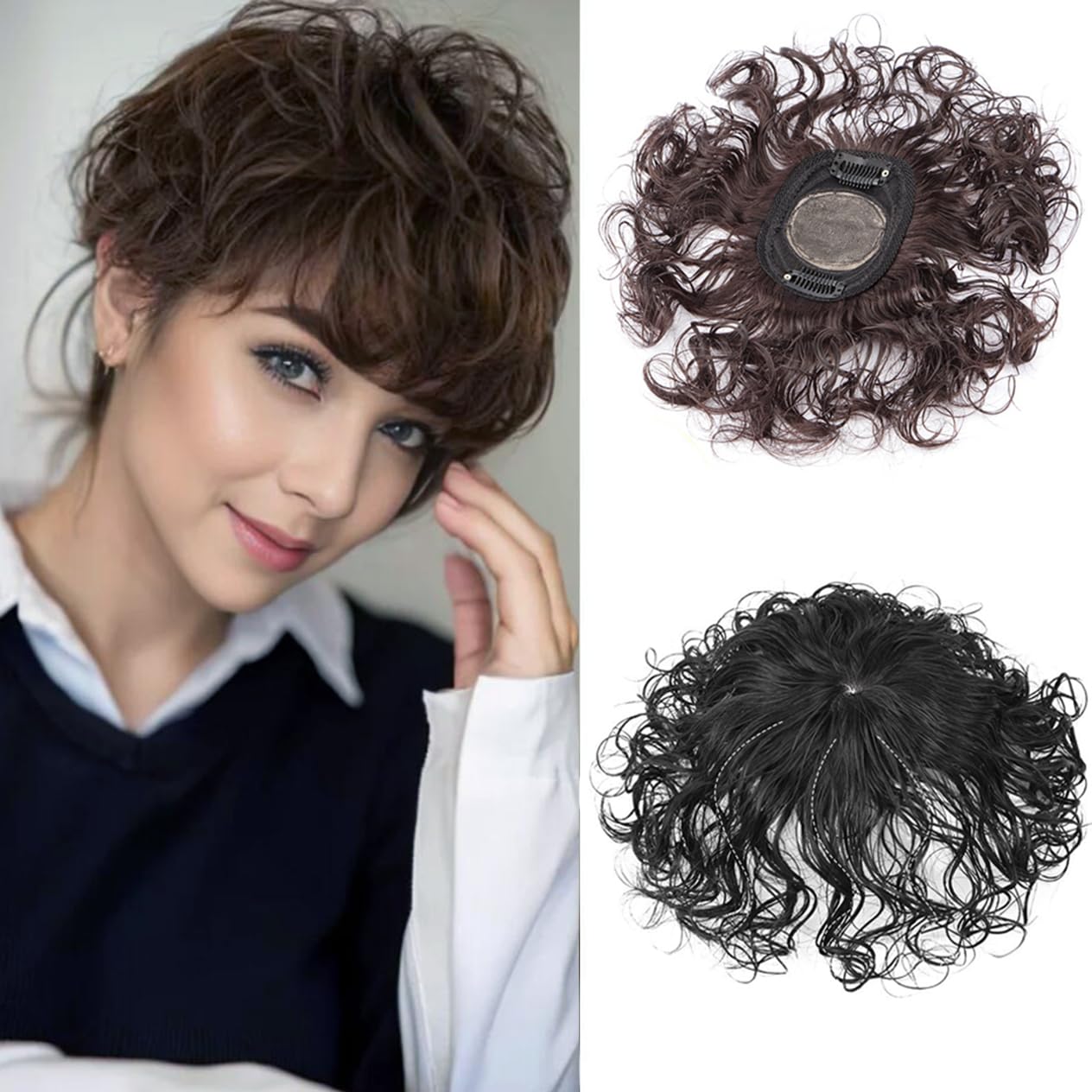 Amazon.com : AiUree Silktop Head Spin Base Hair Topper for Women Real ...