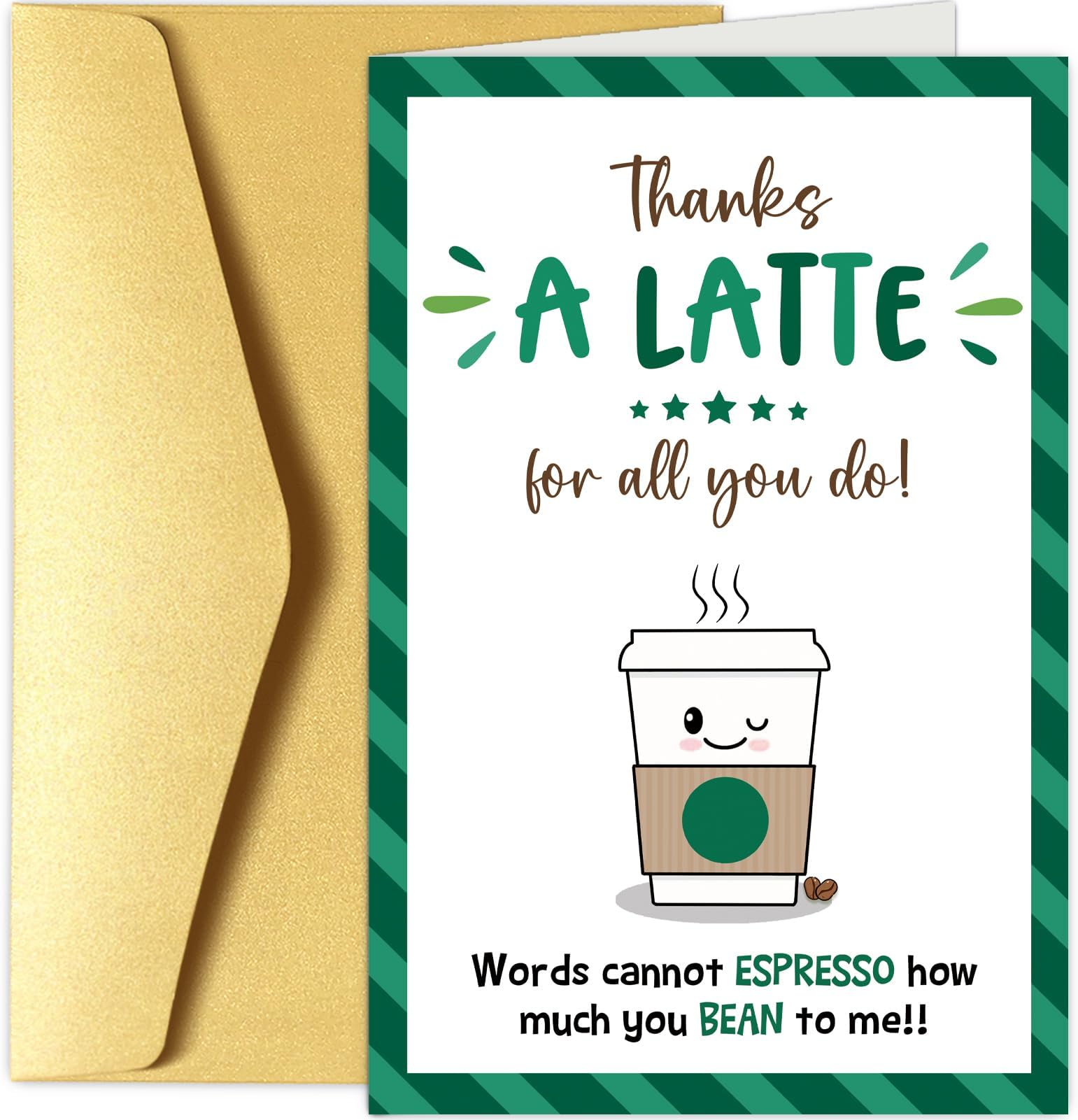 Amazon.com : Funny Coffee Thank You Card for Boss Leader Colleague, Pun ...