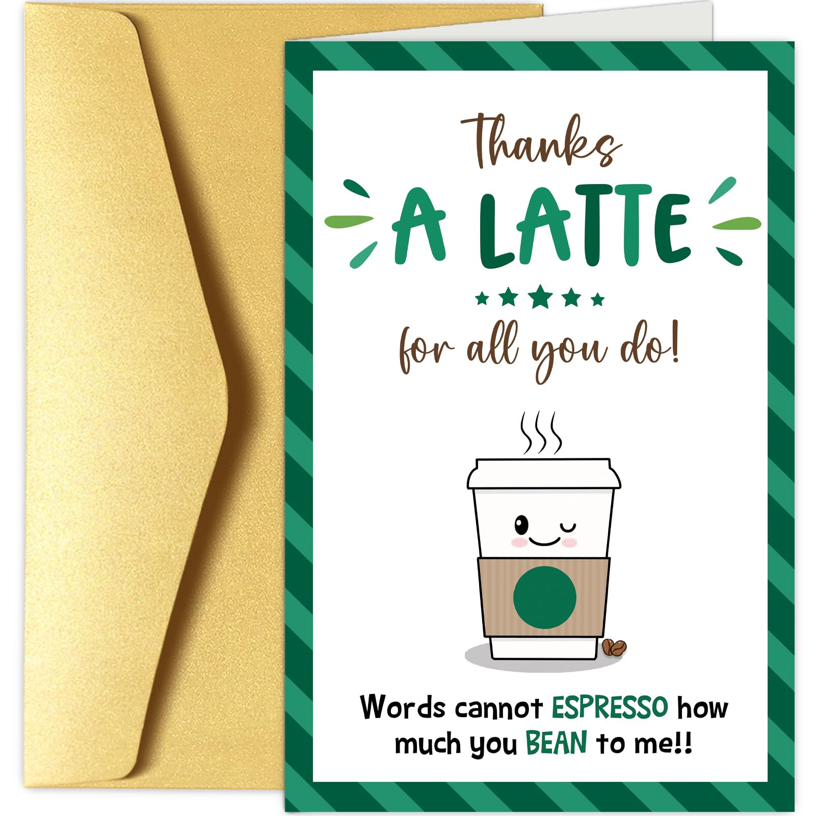 Amazon.com : Funny Coffee Thank You Card for Boss Leader Colleague, Pun ...