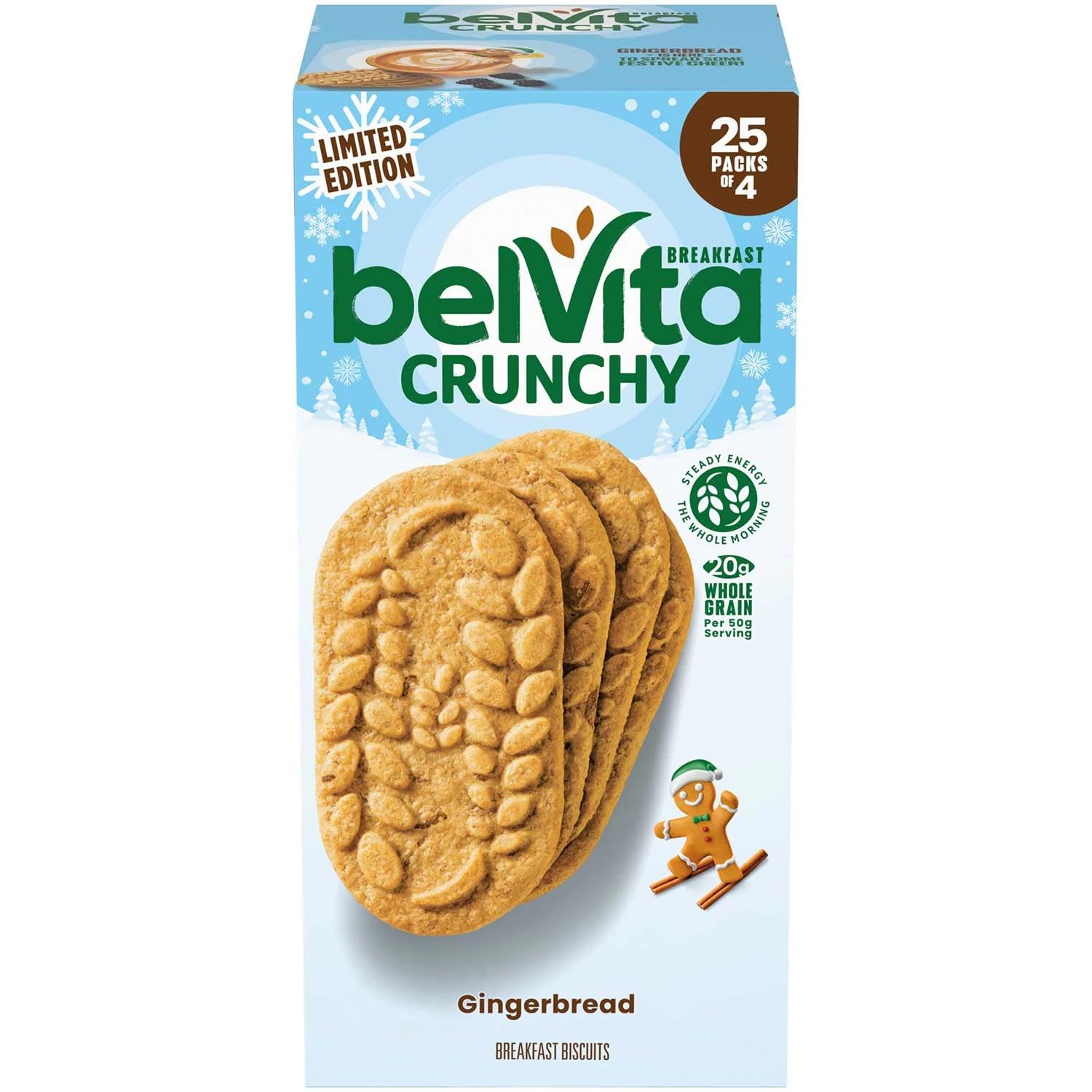 Amazon.com: BelVita Crunchy Breakfast Biscuits, Gingerbread Cookies, 25 ...