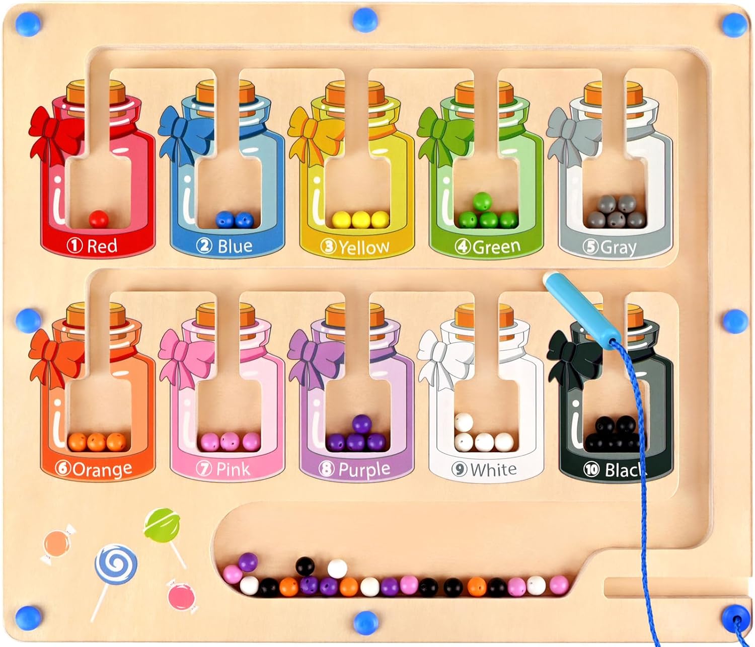 Amazon.com: Magnetic Color and Number Maze, Montessori Toys Toddler ...
