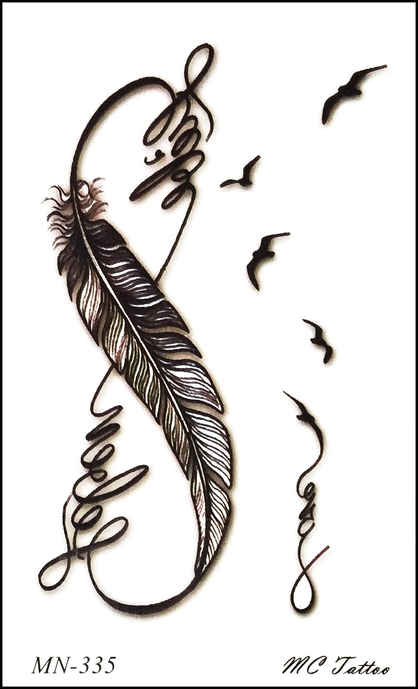 Infinity Tattoo Designs With Feather