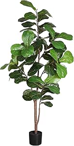 Amazon.com: LUWENER 6ft Artificial Fiddle Leaf Fig Tree Plant,Fake Ficus Lyrata in Pot,Ficus ...