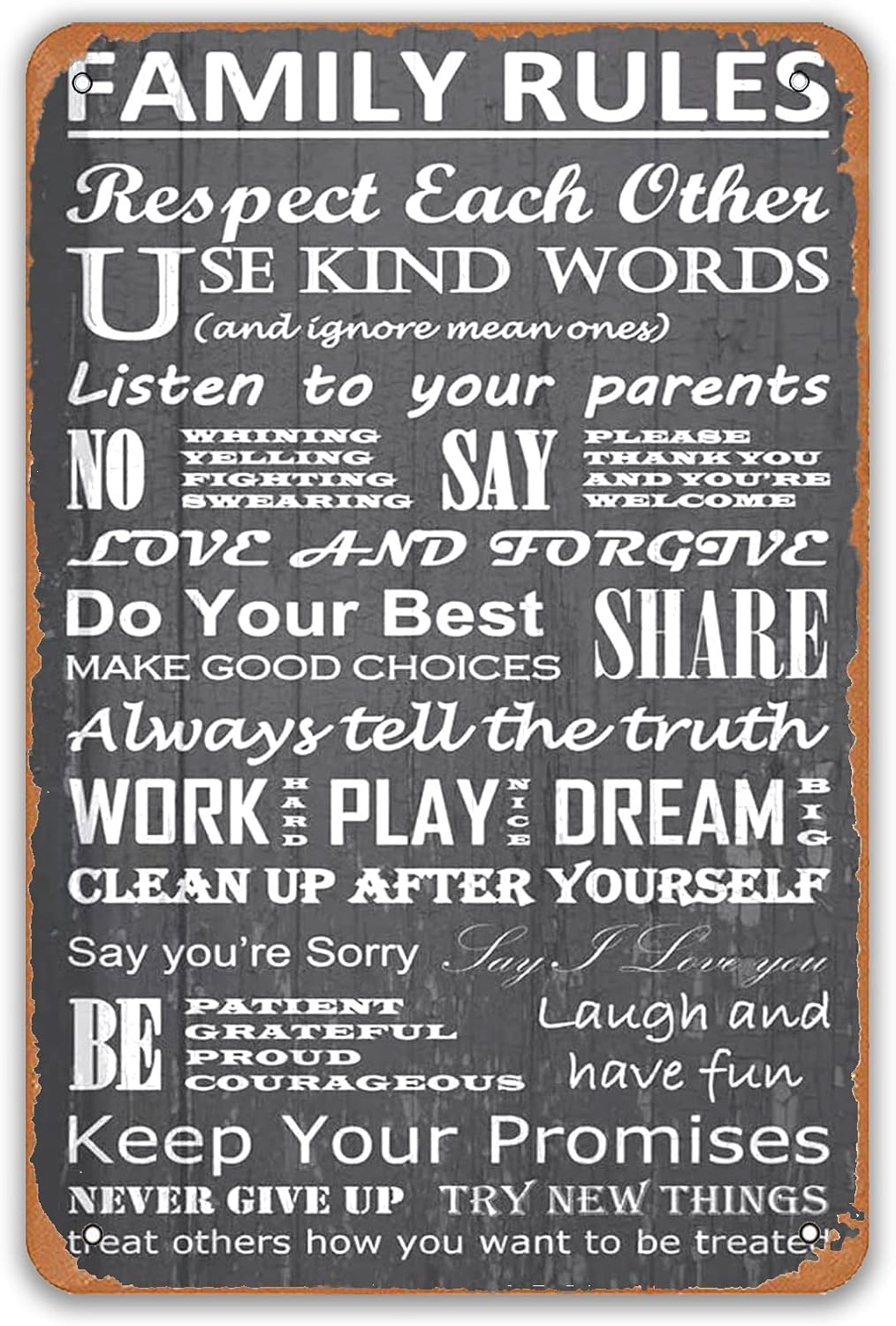 Amazon.com: House Rules Vintage Metal Tin Signs - Gibbs Rules Poster ...
