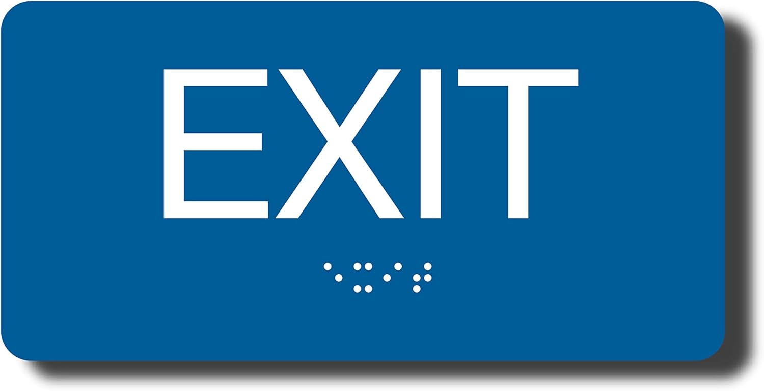 Amazon.com: NAP TAGS - ADA Compliant Exit Sign with Braille (6" x 3 ...