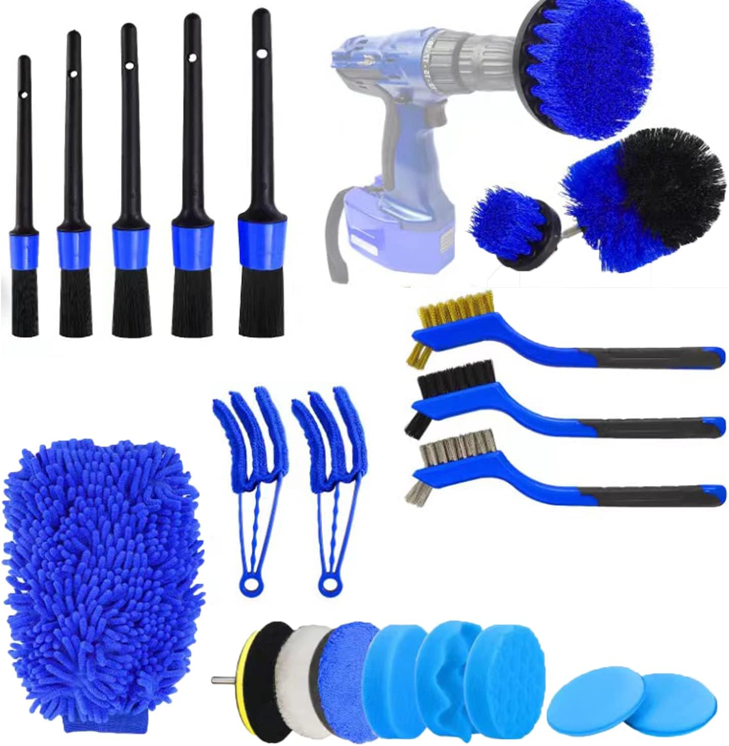 Amazon.com: Akumorain Car Wheel Tire Cleaning Brush Set, Car Detailing ...