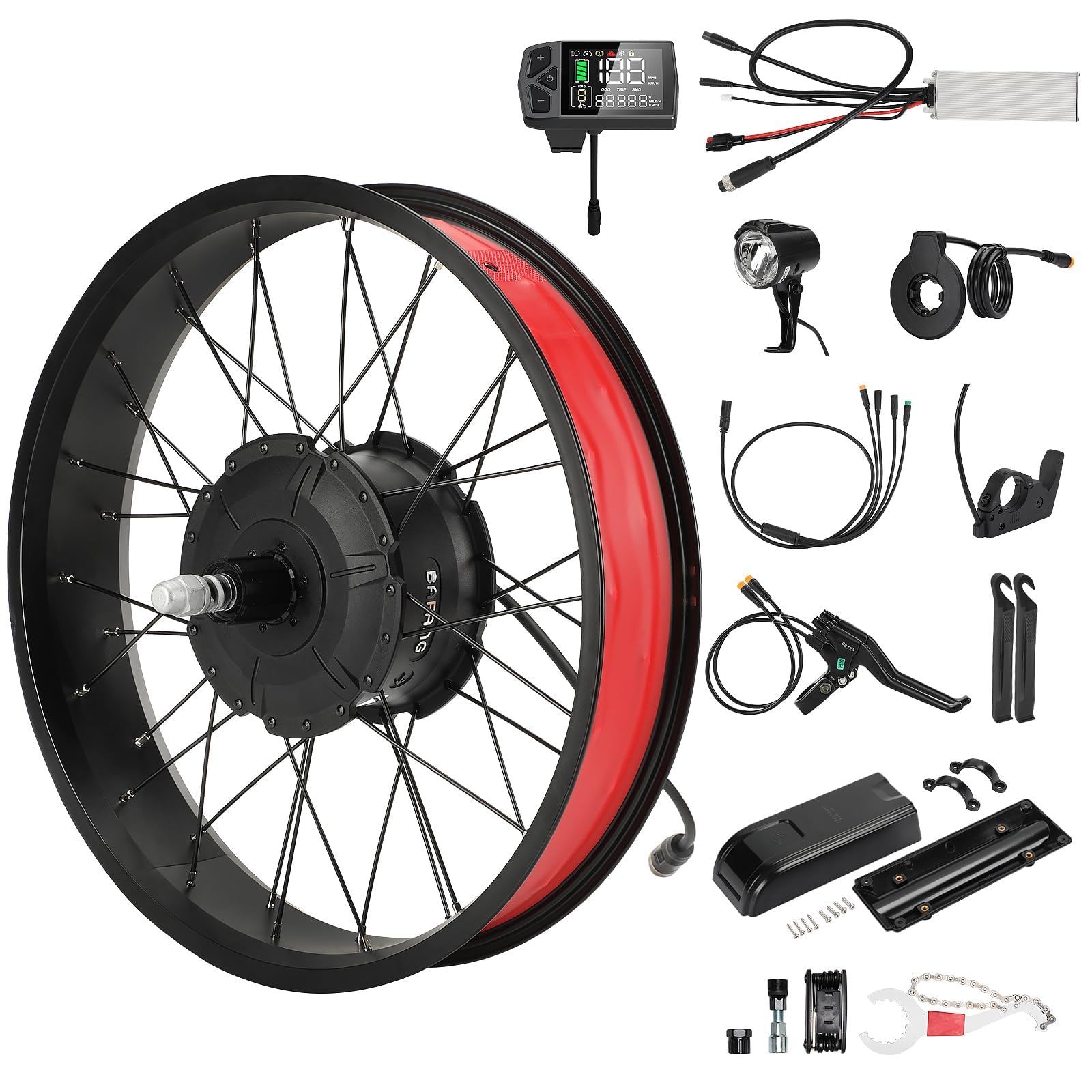 Amazon.com : BAFANG 26 Inch Fat Tire Electric Bike Rear Wheel ...