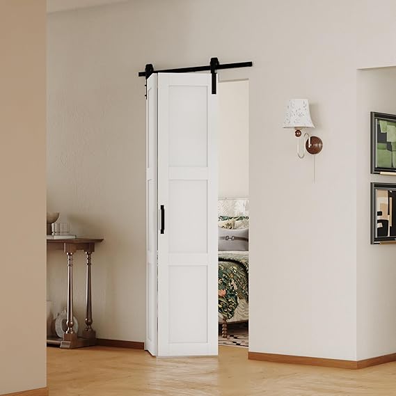 Amazon.com: SOLRIG Bifold Barn Door 30"（15" x2） x 84", 3-Panel Folding ...