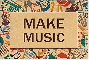 Amazon.com: Make Music Door mat Music Class Decor, Gift for Music ...