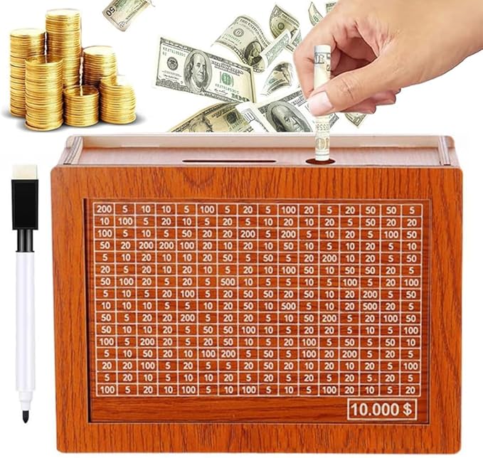 Amazon.com: 2025 Upgraded Cash Saving Challenge Box, Cash Vault Saving ...