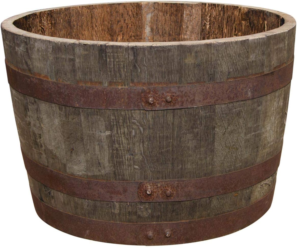 Temesso Demi-tonneau de vin en Bois de chêne- pôt de Fleurs ou Mini ...