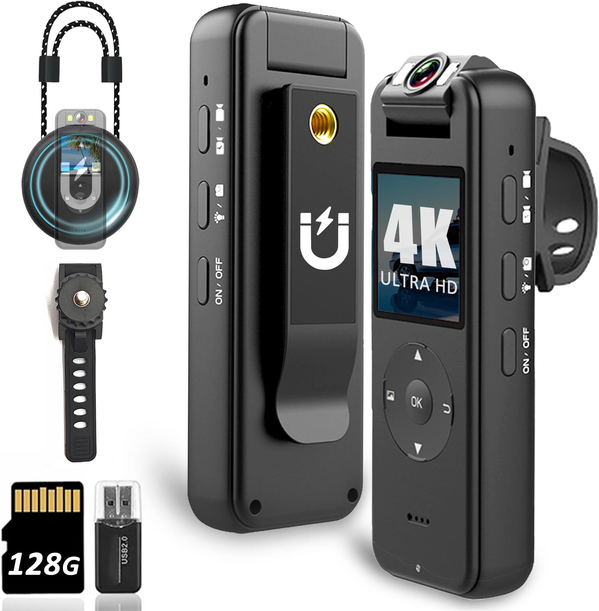 Amazon.com : 【Upgraded】4K Body Camera with Audio & Video Recording ...