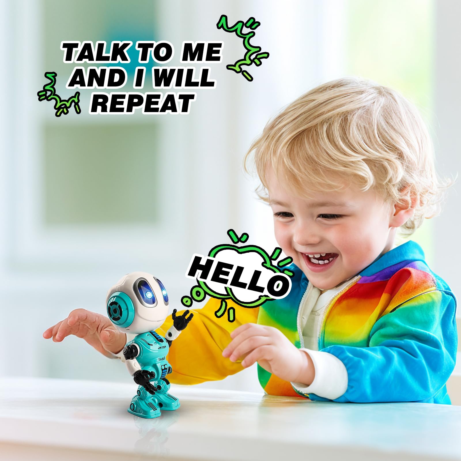 Snapklik.com : Aiencsai Talking Robot For Kids Toys, Rechargeable ...