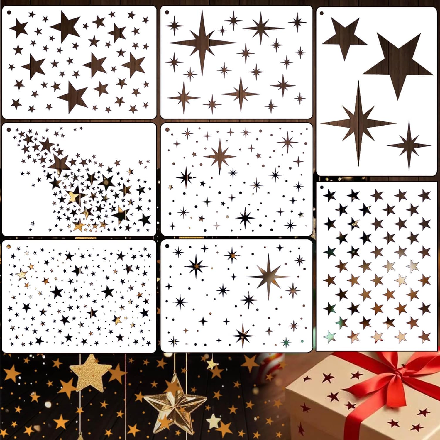 Amazon.com: Reusable Large Star Stencil for Painting - Sparkle Star ...