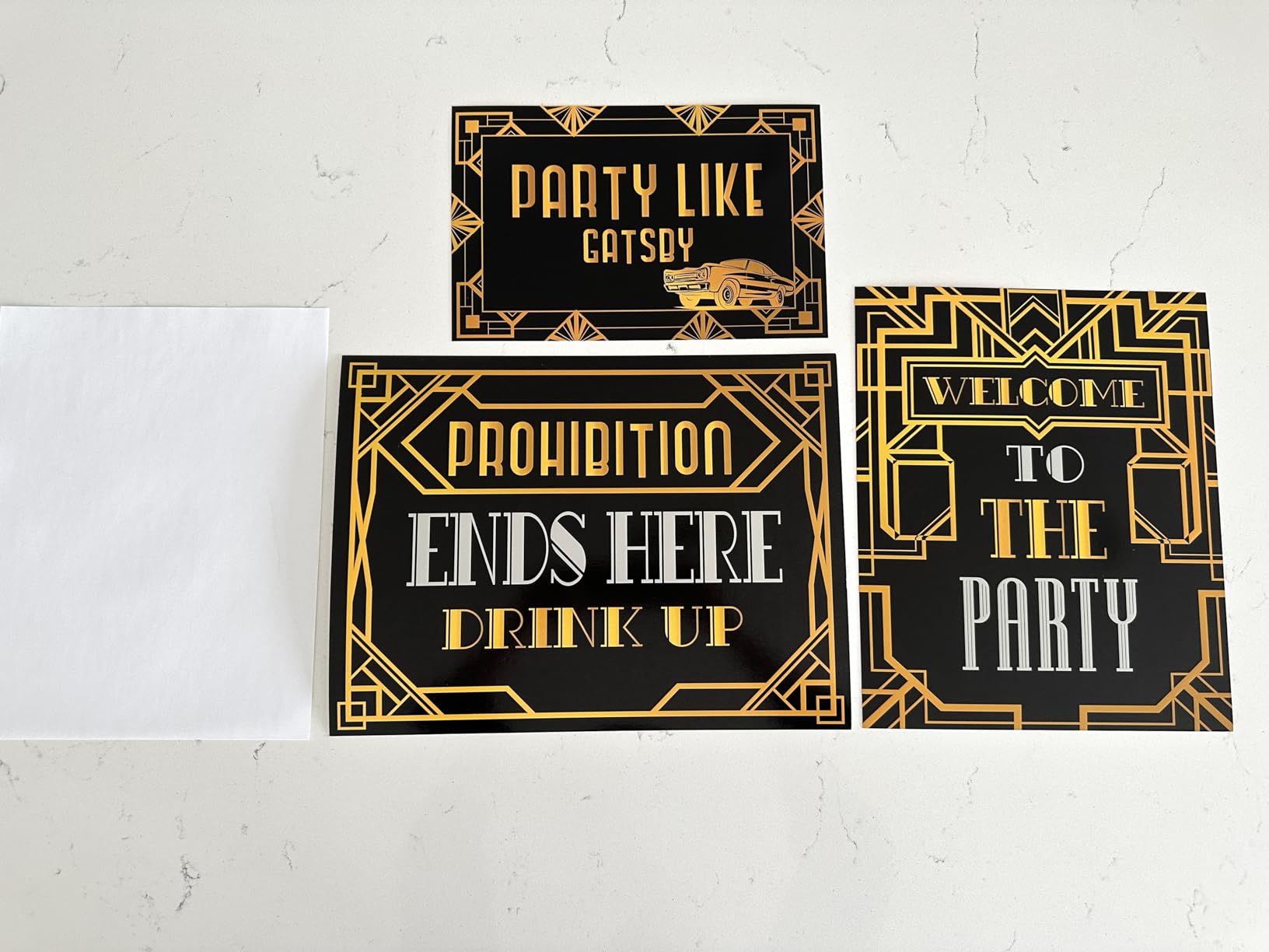 Amazon.com: LINGXIU 9 Pieces Roaring 20s Party Decorations Black and ...