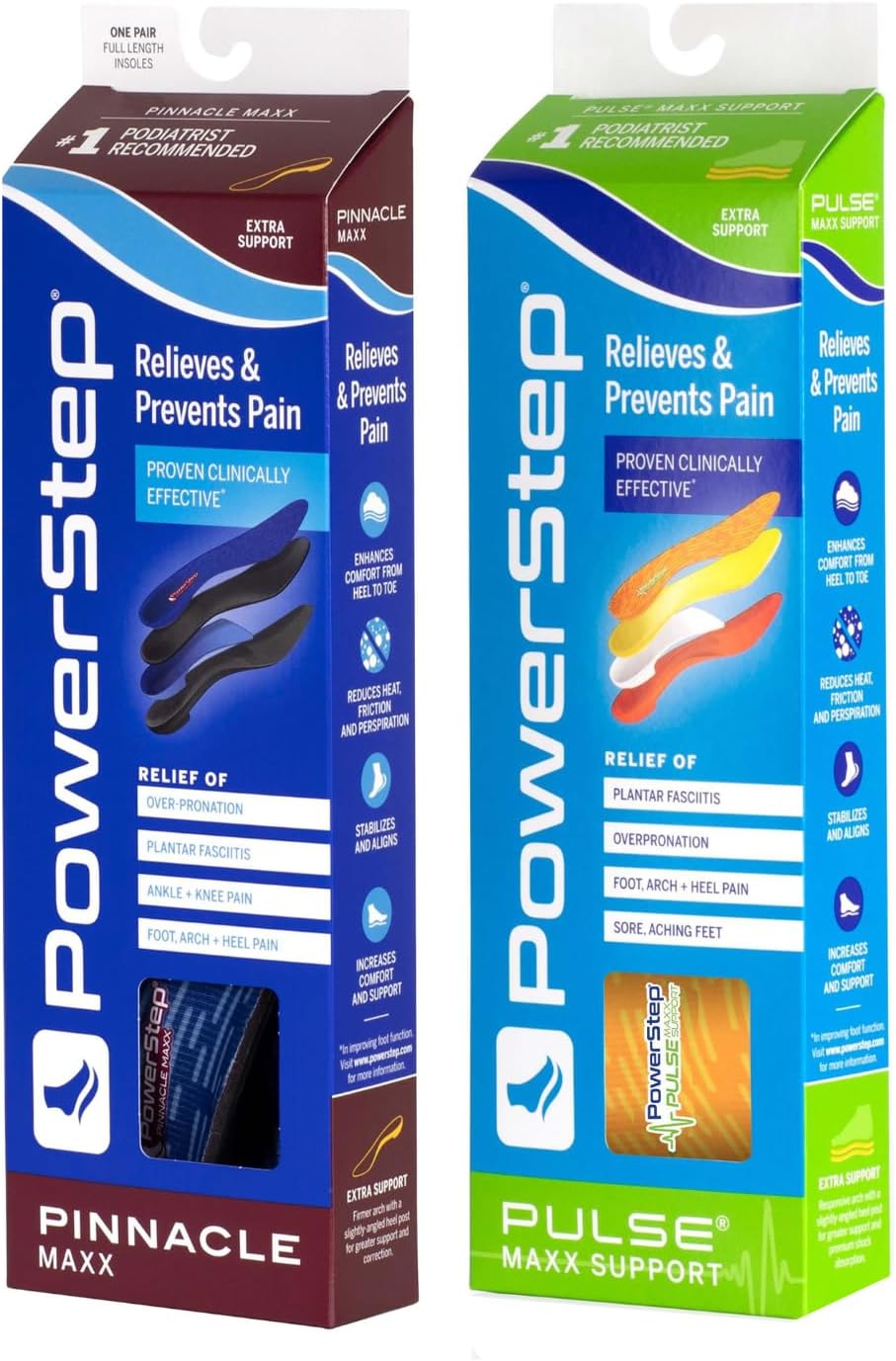 Amazon.com: Powerstep Pain Relief Orthotics Bundle - Pinnacle + Pulse ...