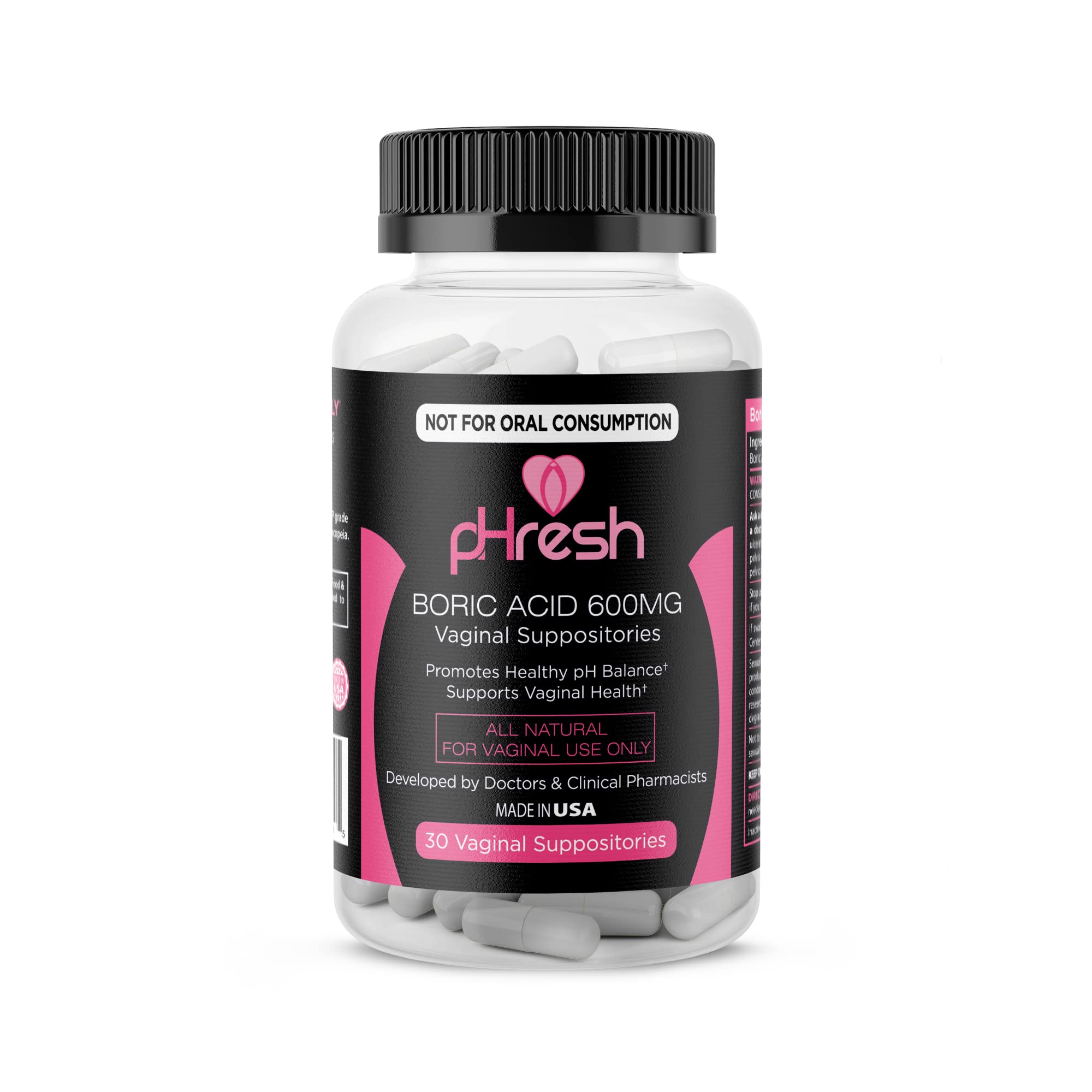 Supositorios de ácido bórico vaginal de 600 mg PhRESH:...B07HFHNZWW ...