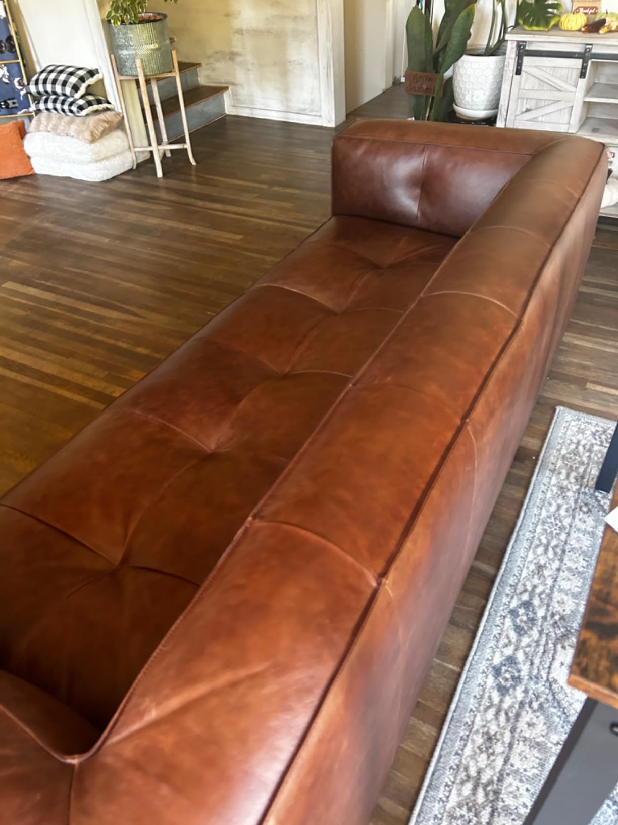 $87/mo - Finance POLY & BARK Sorrento Leather Couch – 86-Inch Leather ...