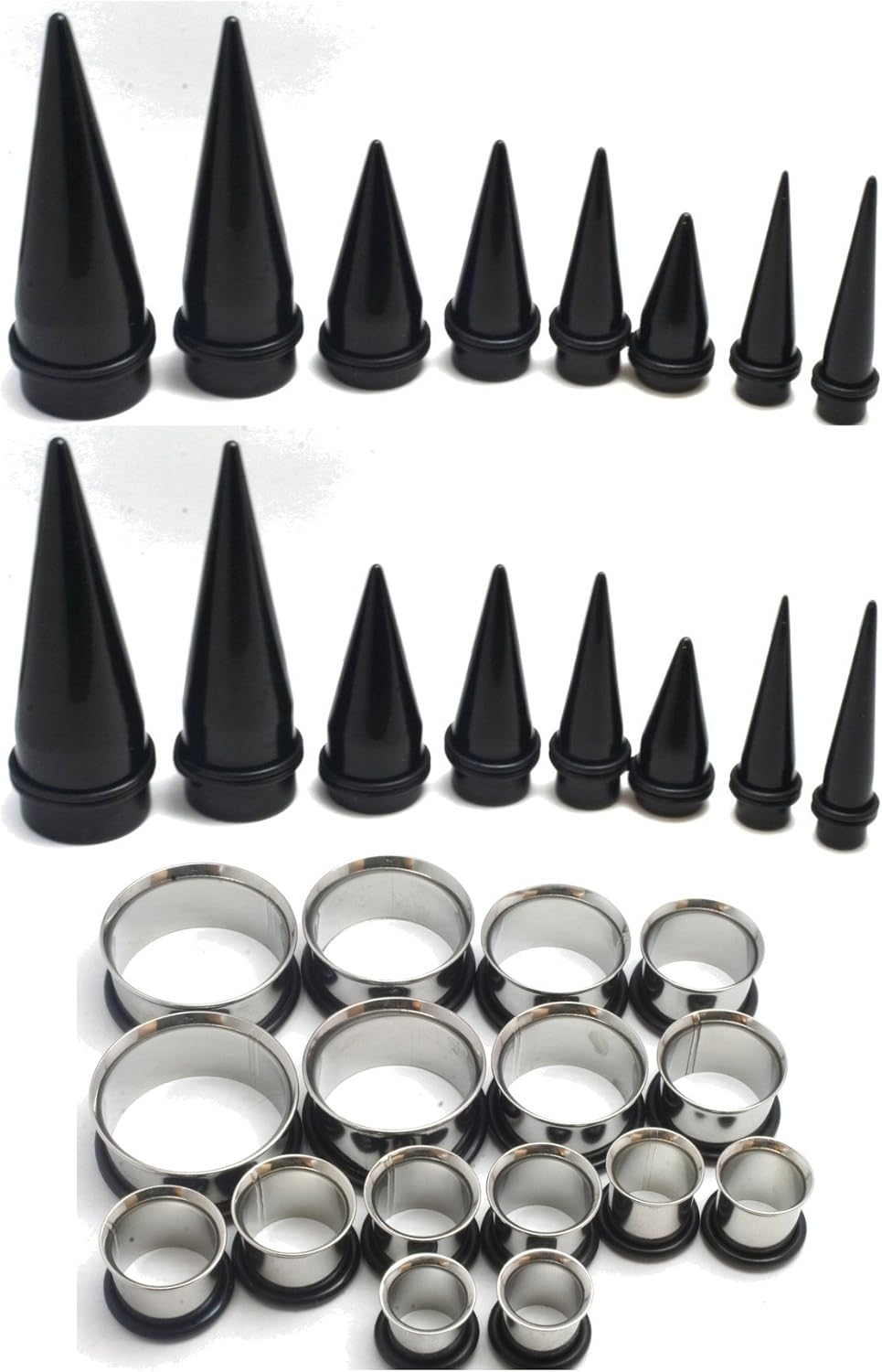 Amazon.com: Zaya Body Jewelry 32pc 00g to 1 inch Ear Stretching Kit ...