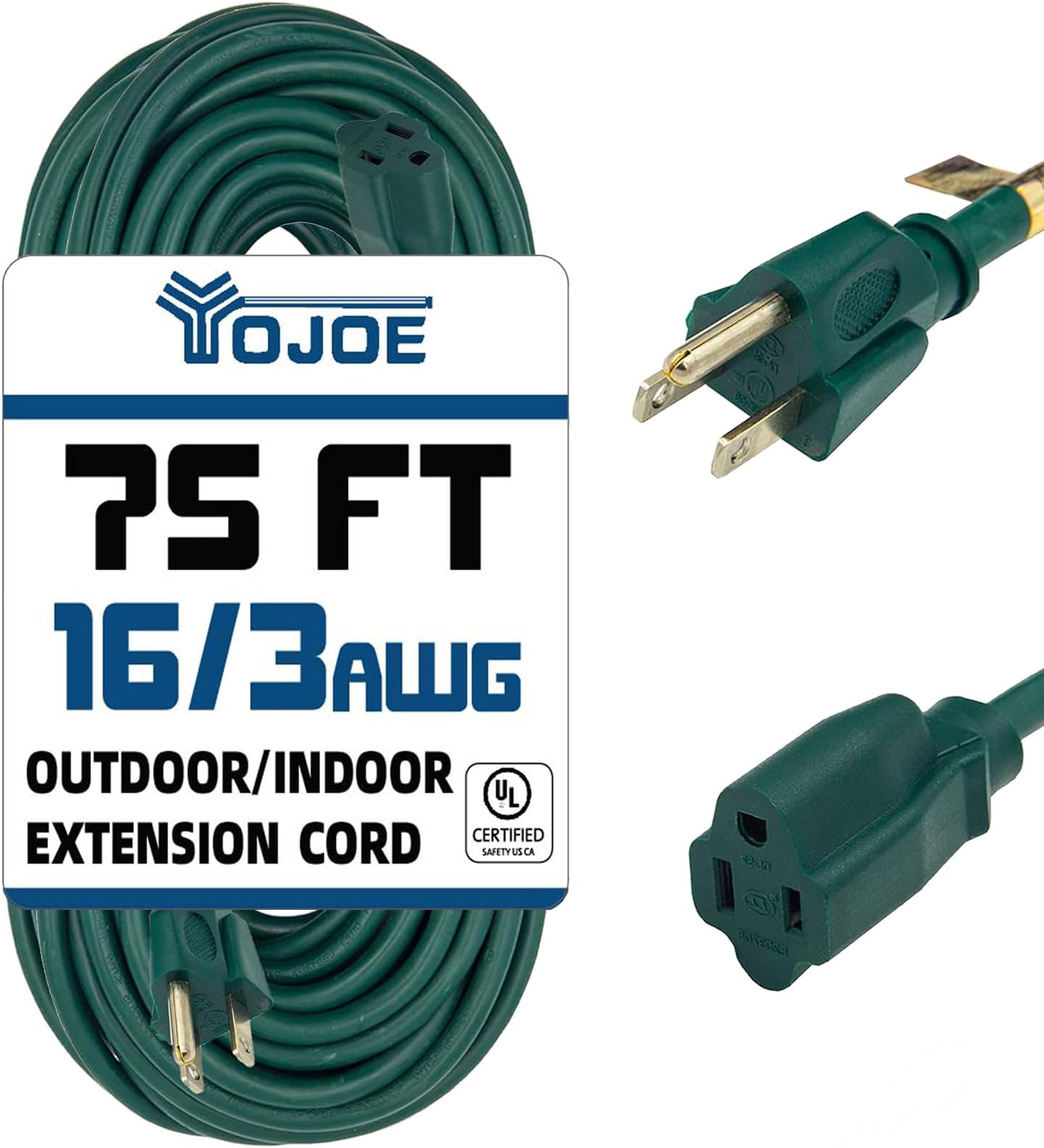 Amazon.com: YOJOE Indoor Outdoor Extension Cord, 3 Prong 10A ...
