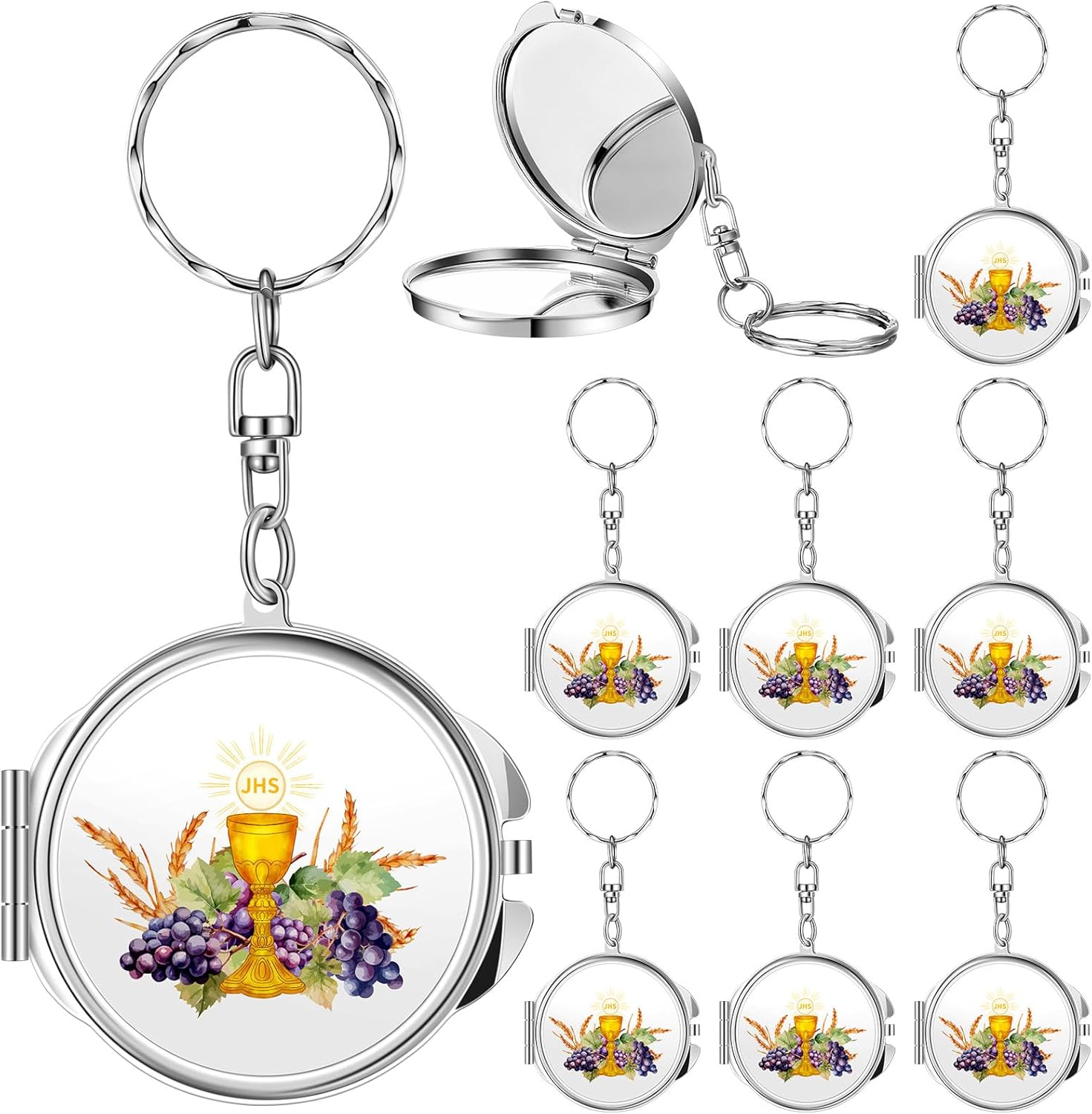 Amazon.com: Landical 12 Pcs First Communion Mirror Keychain Favors Gift ...
