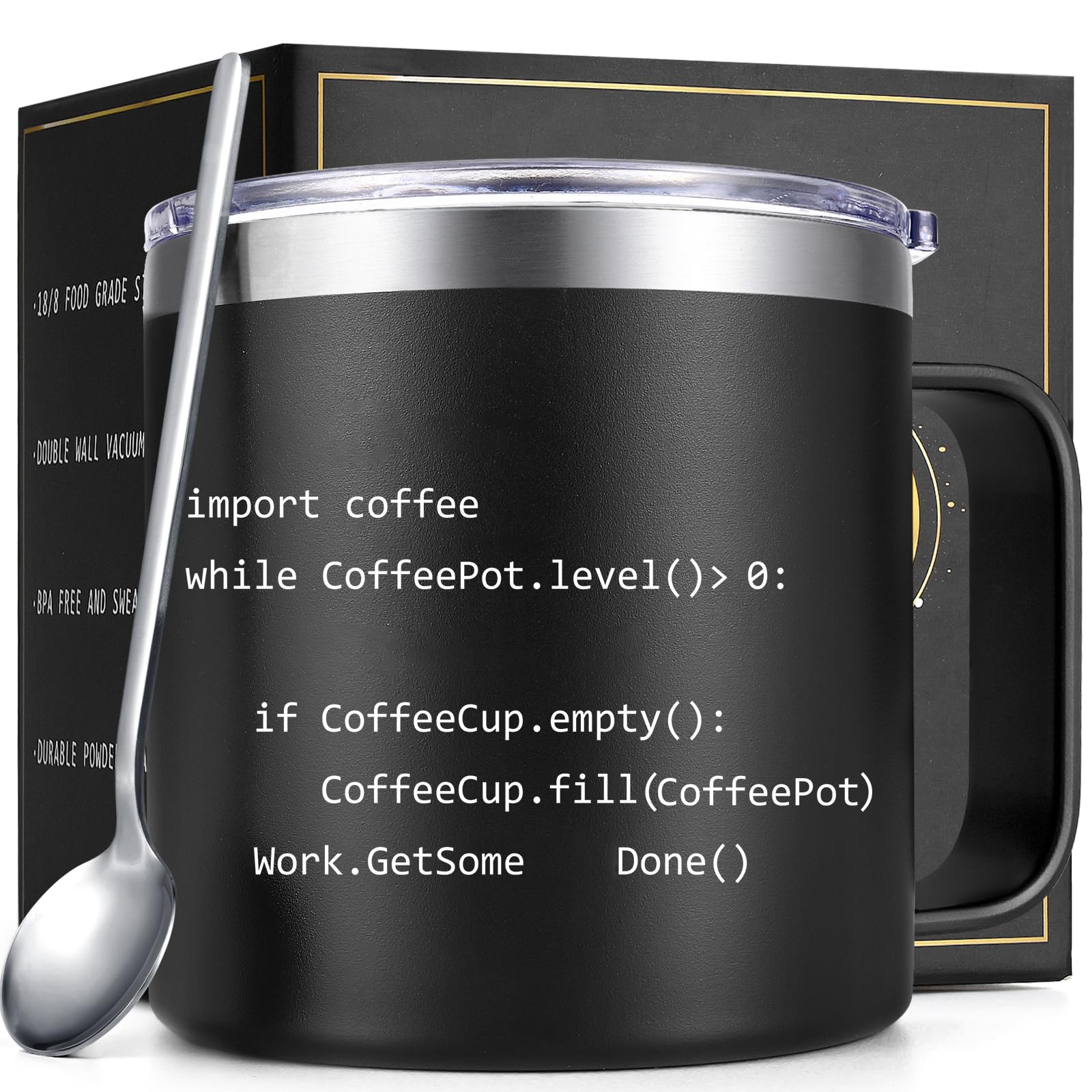 Amazon.com: Lifecapido Computer Science Gifts, Python Programmer Gifts 14 oz Insulated Coffee ...