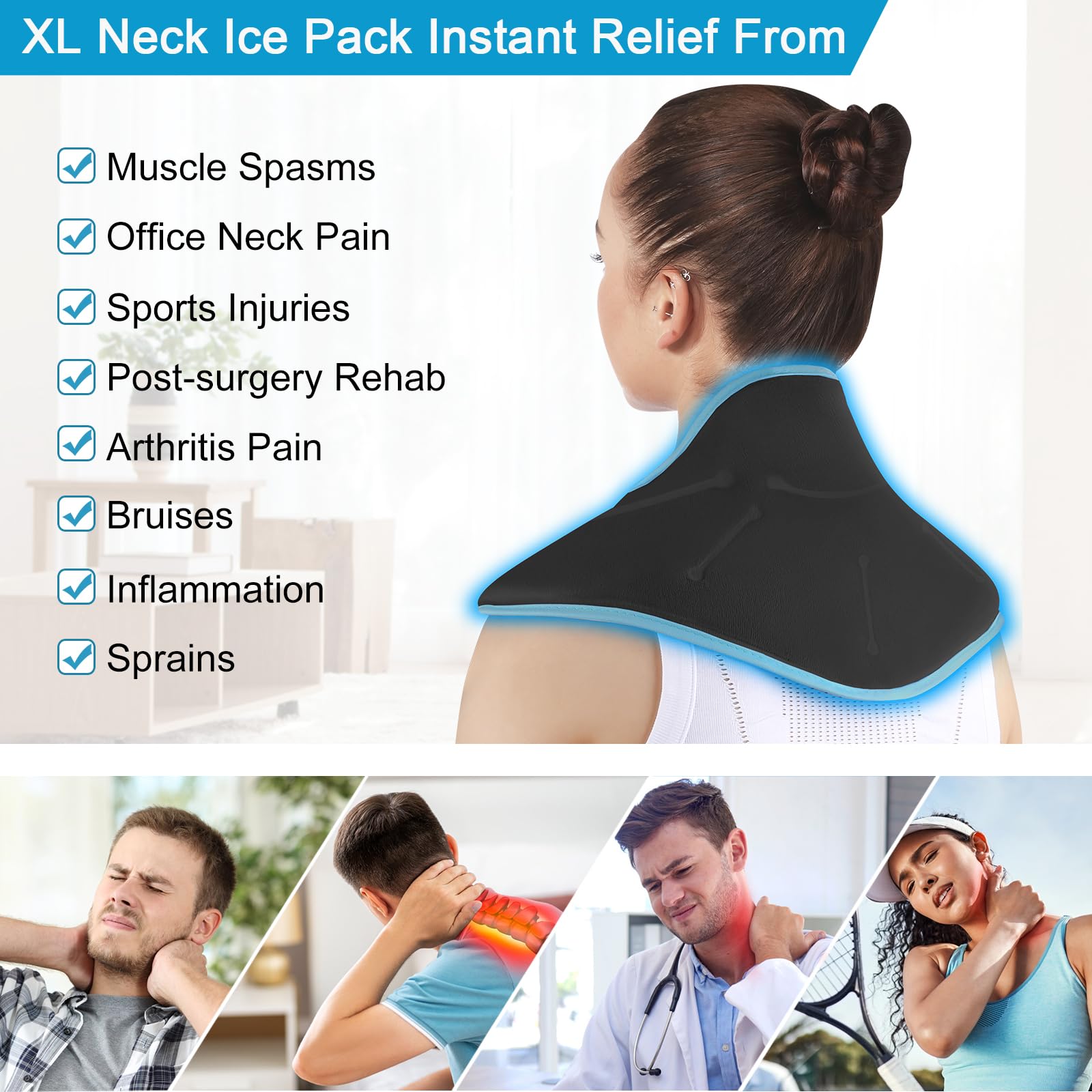Snapklik.com : XL Neck Ice Wrap For Pain, Ice Pack For Neck And ...