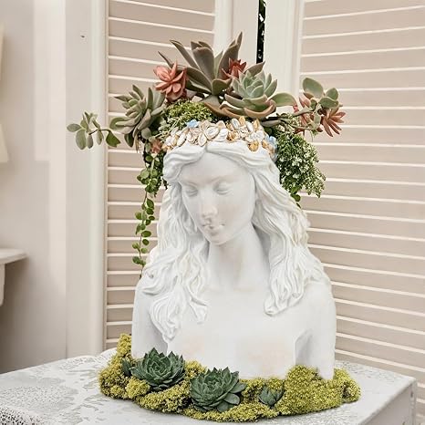 Amazon.com : DiliComing Face-Planters Pots Head Planter - 13.5 Inch ...