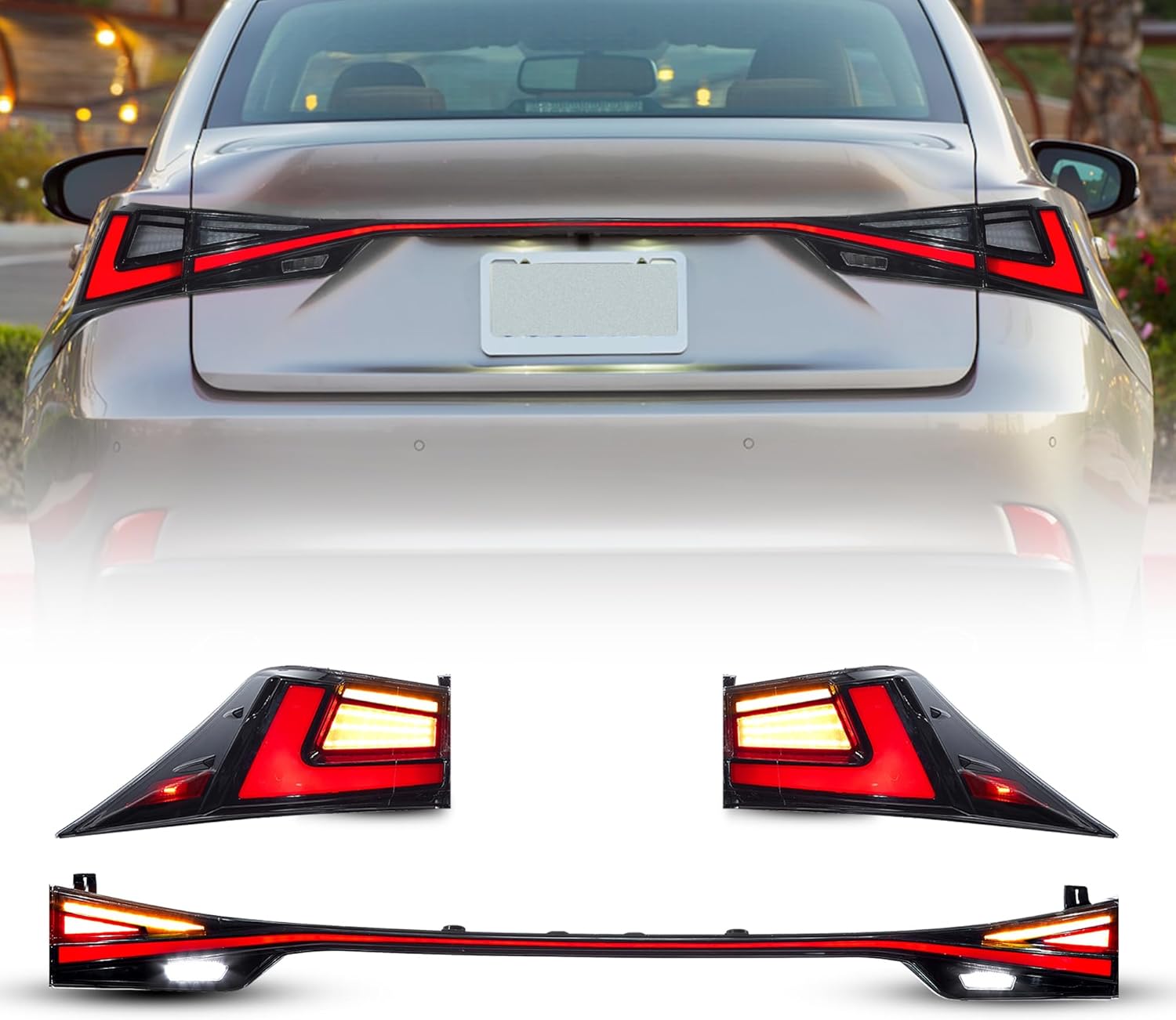 Amazon.com: VLAND LED Tail Lights Compatible For Lexus 2014-2019 IS200t IS250 IS300 IS350 IS500 ...