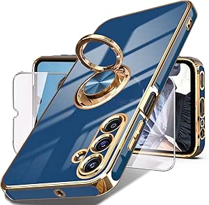 Amazon.com: Dretal for Samsung Galaxy A15 5G Case, Screen Protector, 360° Rotatable Ring Holder ...