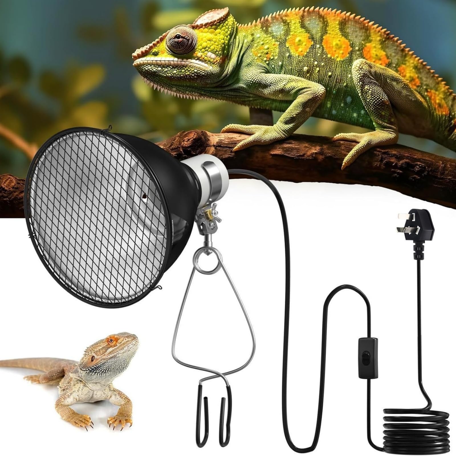 Reptile Heat Lamp Holder, 5.5 Inch 200W E27 Tortoise Heat Lamp Socket ...