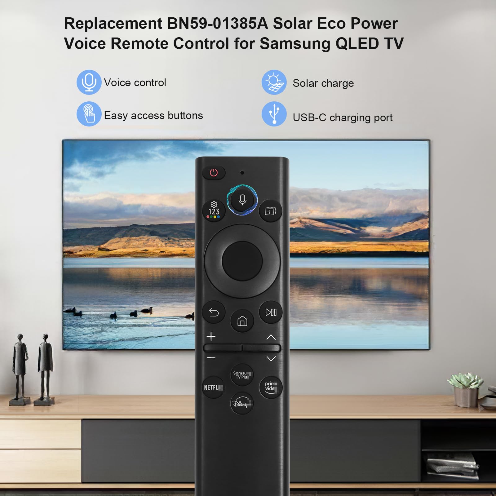 Snapklik.com : BN59-01385A Solar Voice Remote For Samsung TV Remotes ...