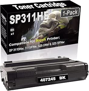 Amazon.com: SINIYA 1-Pack (Black) Compatible High Yield 407245 SP311HE Laser Printer Toner ...