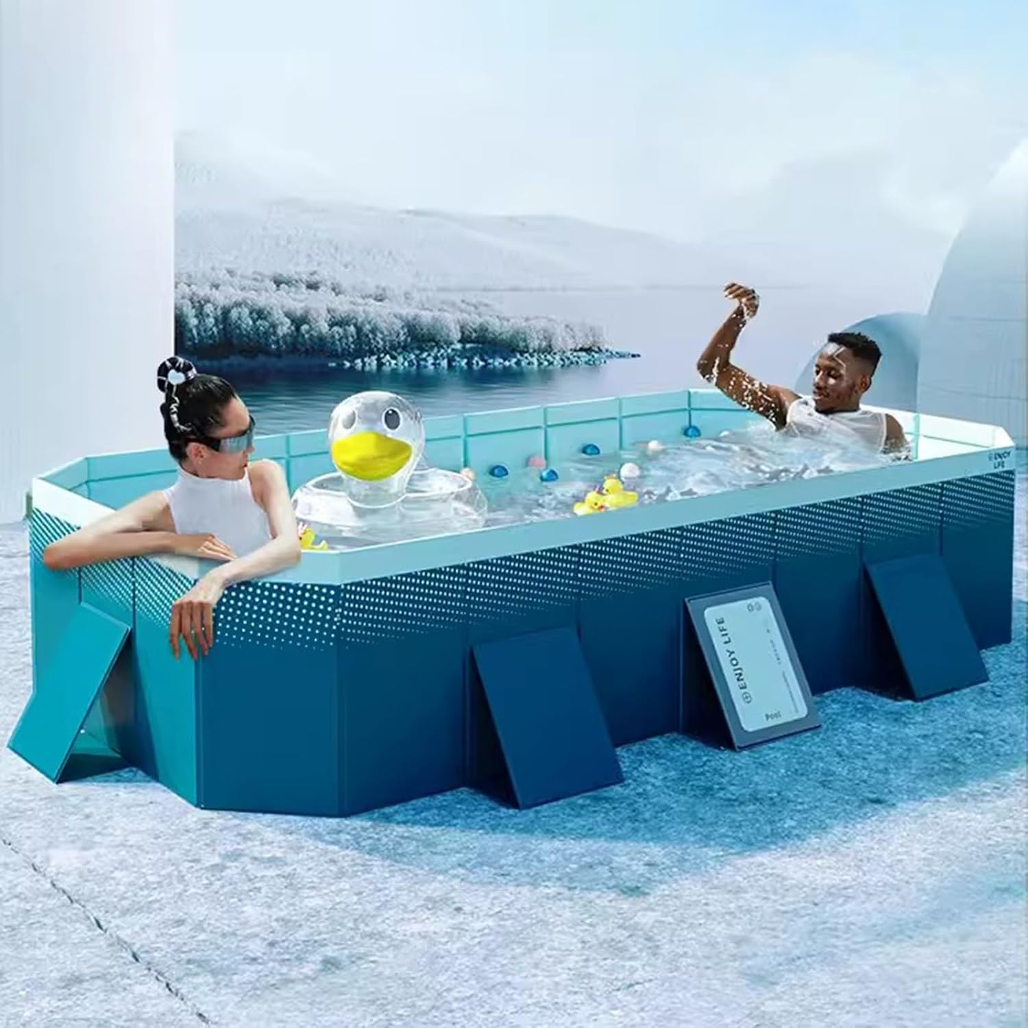 Amazon.com : 13/9.5/8.5/7/ 6/5 Feet Large Family Swimming Pool/Adults Kids Relax Pools, Above ...